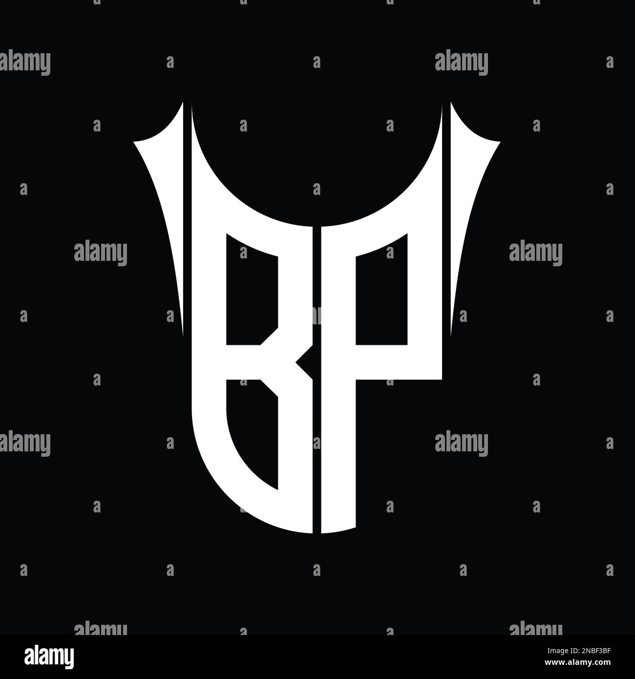 BP Logo monogram shield sharp half round shape vector images design ...