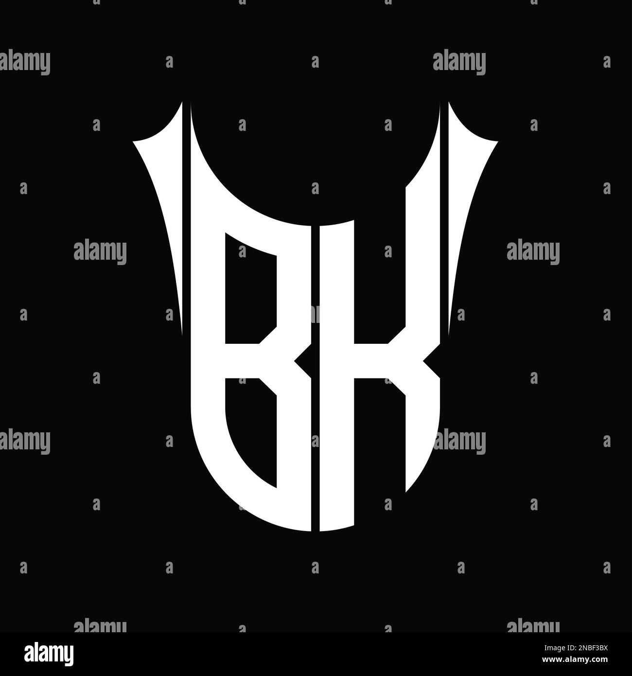 BK Logo monogram shield sharp half round shape vector images design ...