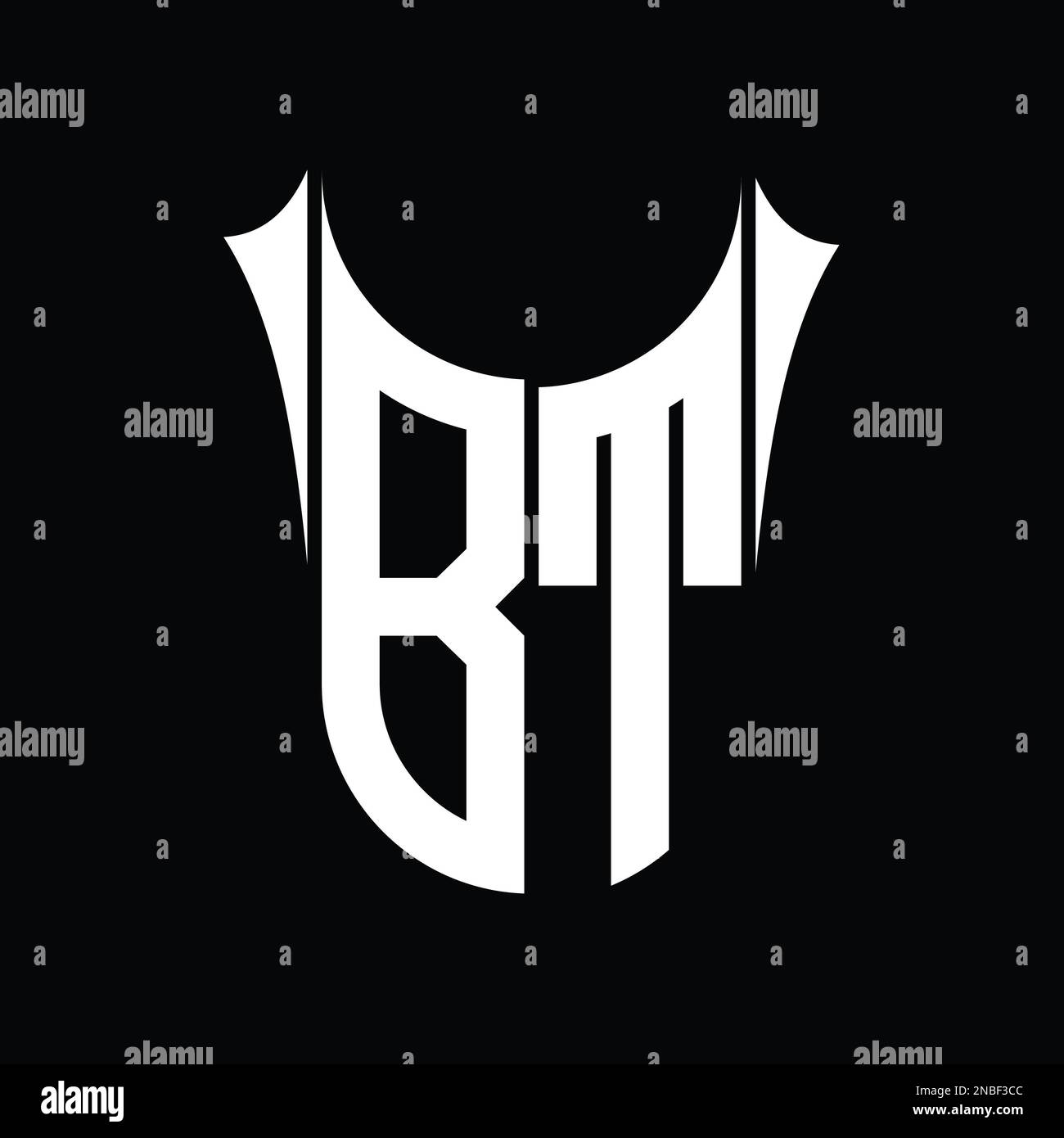 BT Logo monogram shield sharp half round shape vector images design ...