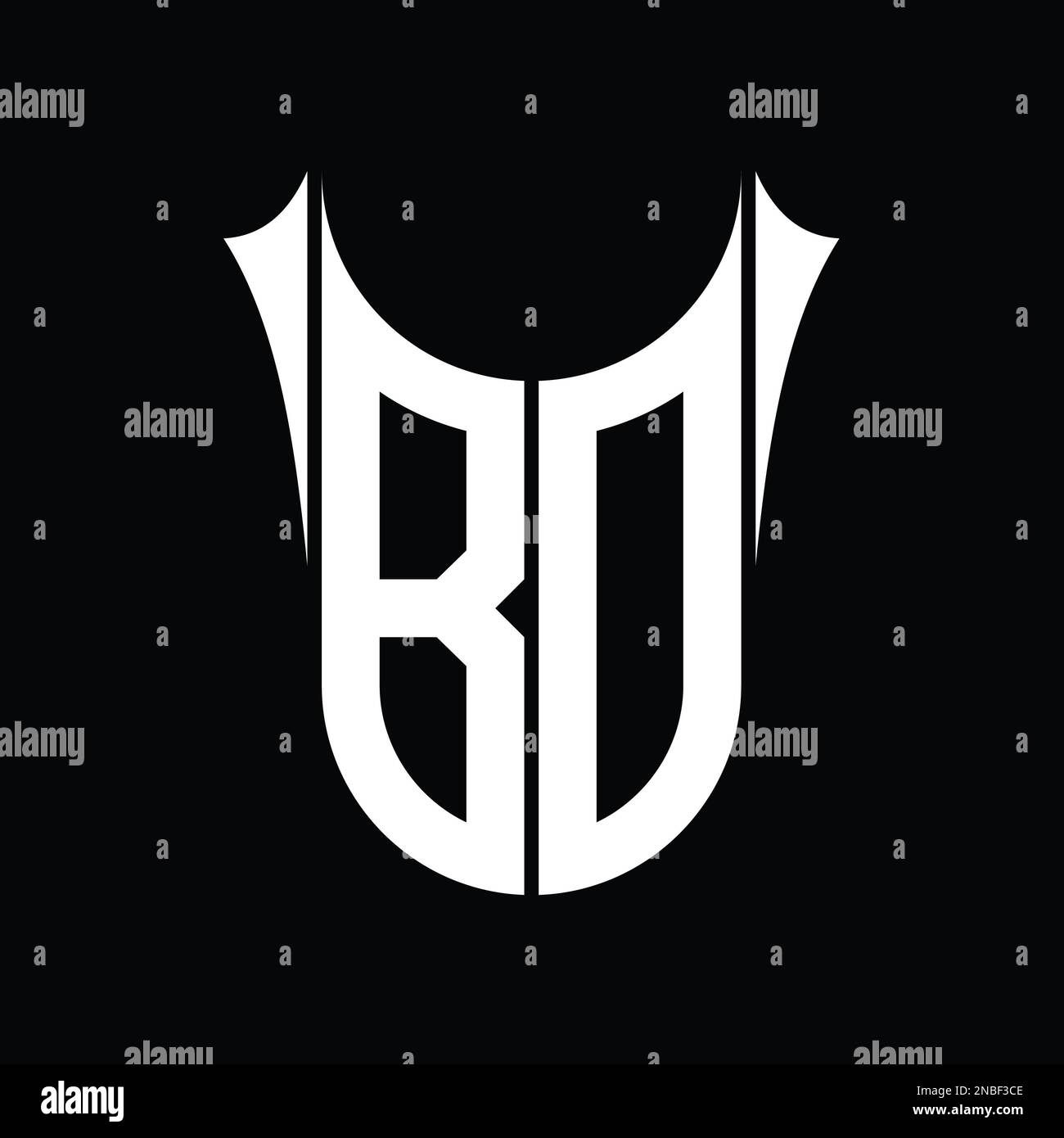 BD Logo monogram shield sharp half round shape vector images design ...