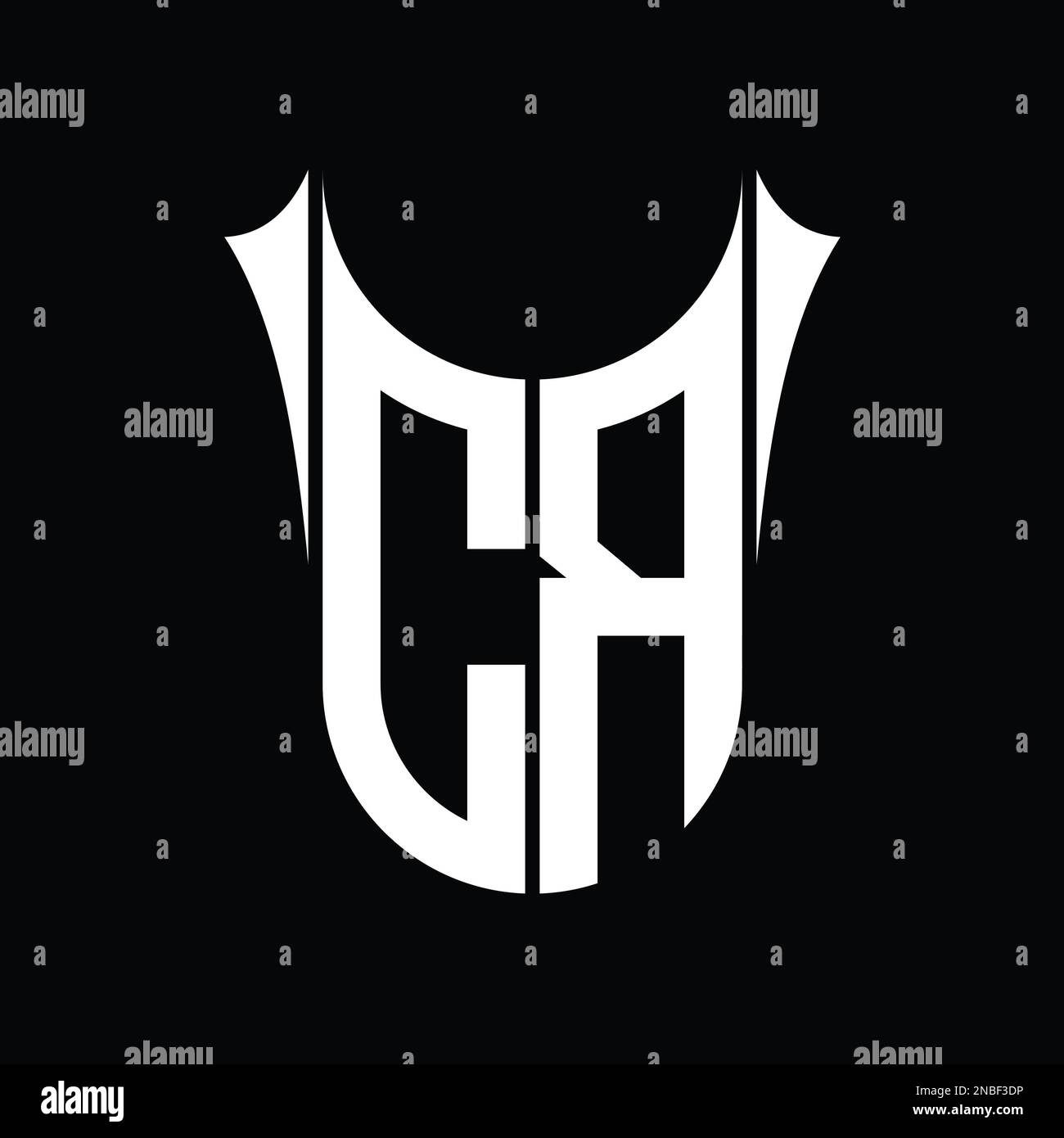 CR Logo monogram shield sharp half round shape vector images design ...