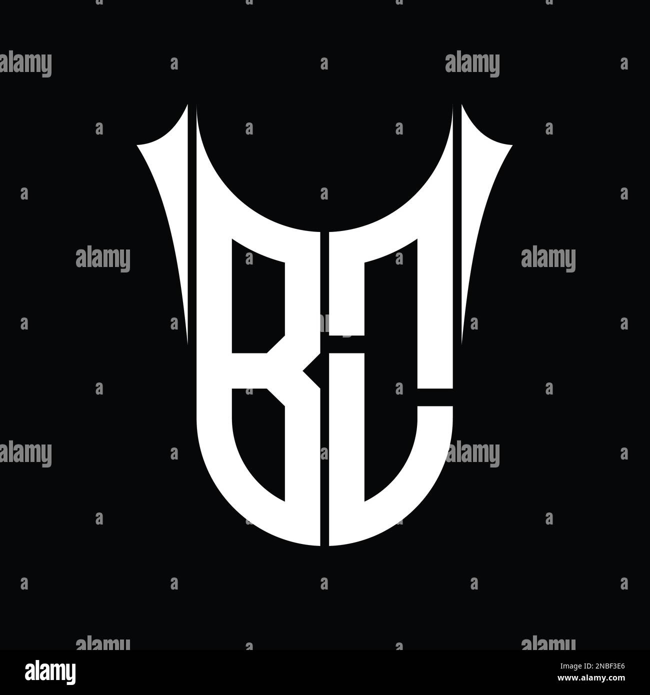 BO Logo monogram shield sharp half round shape vector images design ...