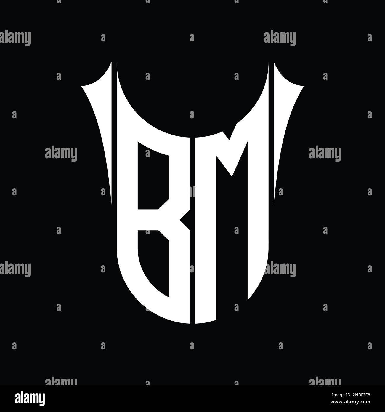 BM Logo monogram shield sharp half round shape vector images design template Stock Photo - Alamy