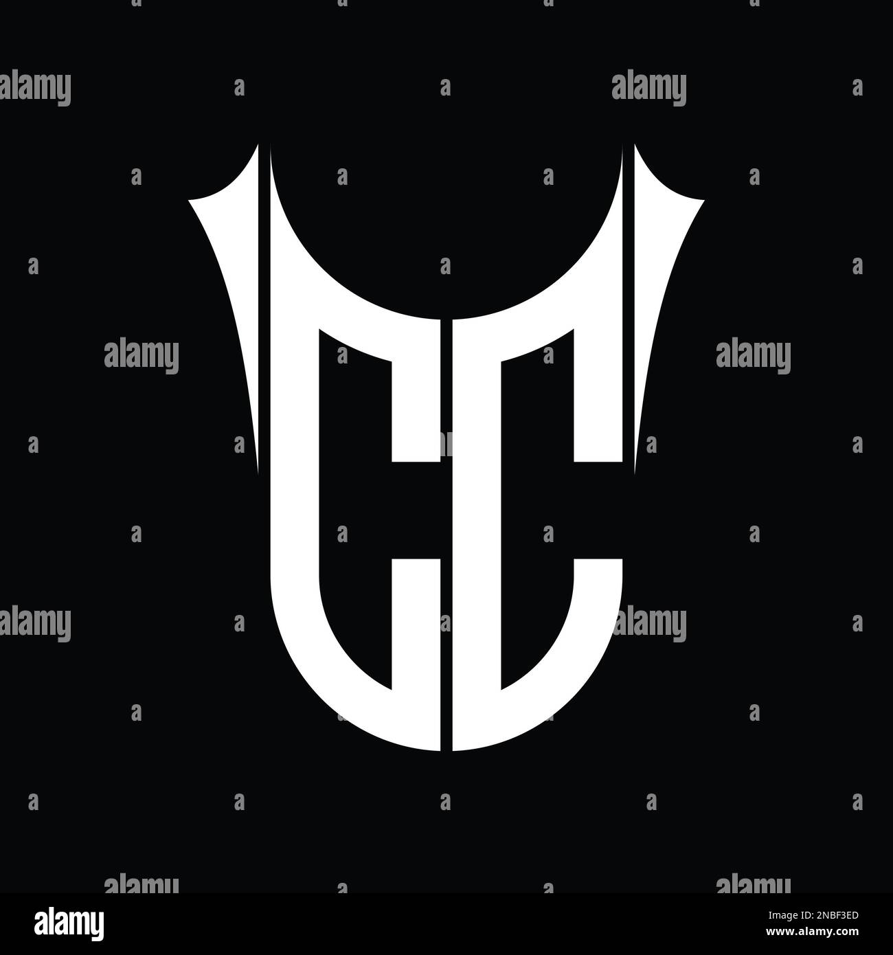 CC Logo monogram shield sharp half round shape vector images design template Stock Photo - Alamy