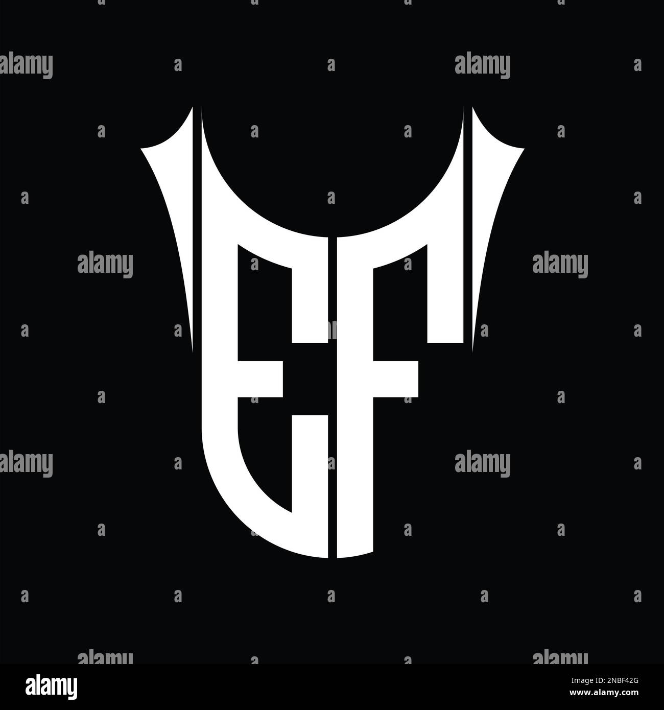 EF Logo monogram shield sharp half round shape vector images design ...