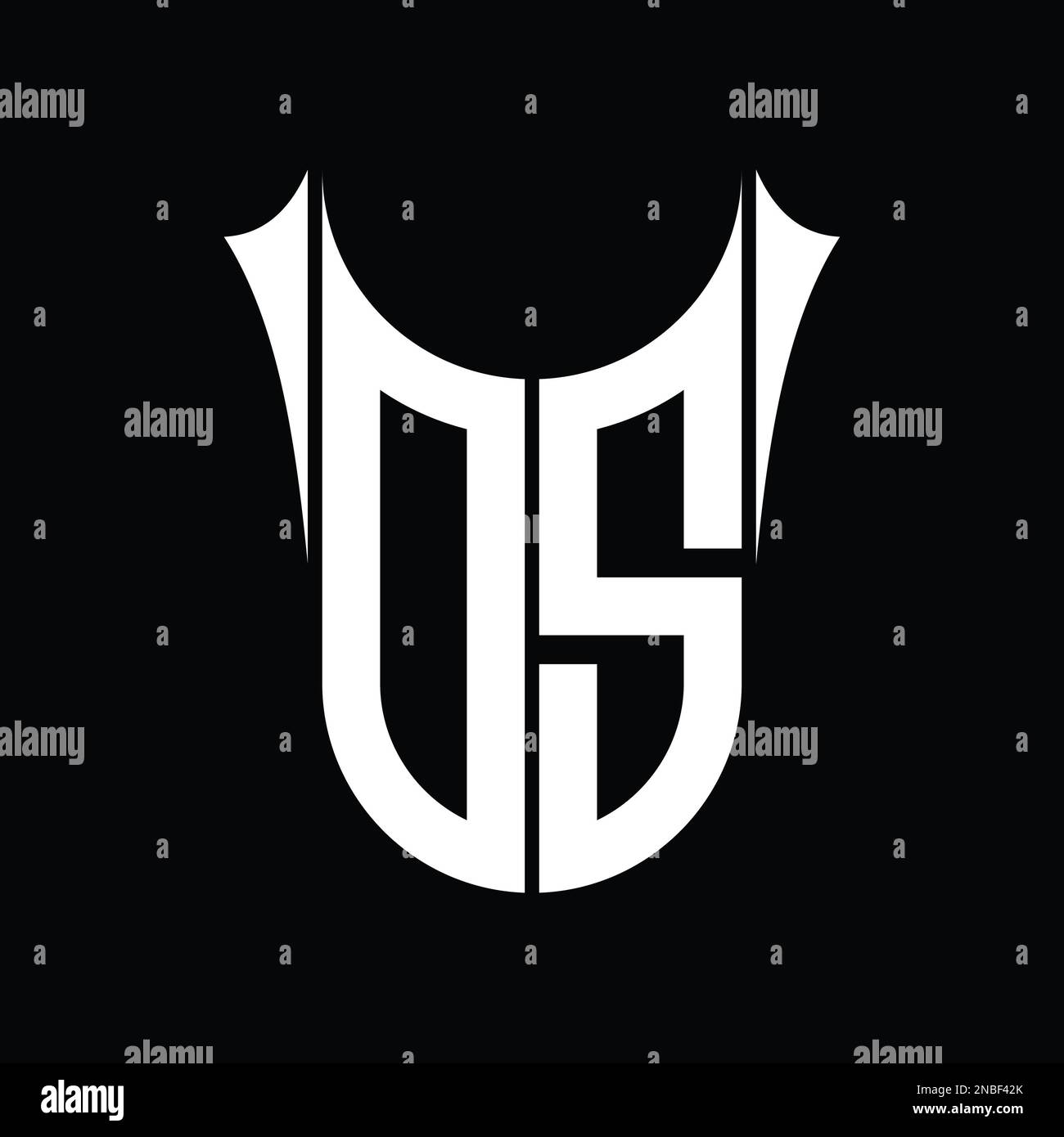 DS Logo monogram shield sharp half round shape vector images design ...