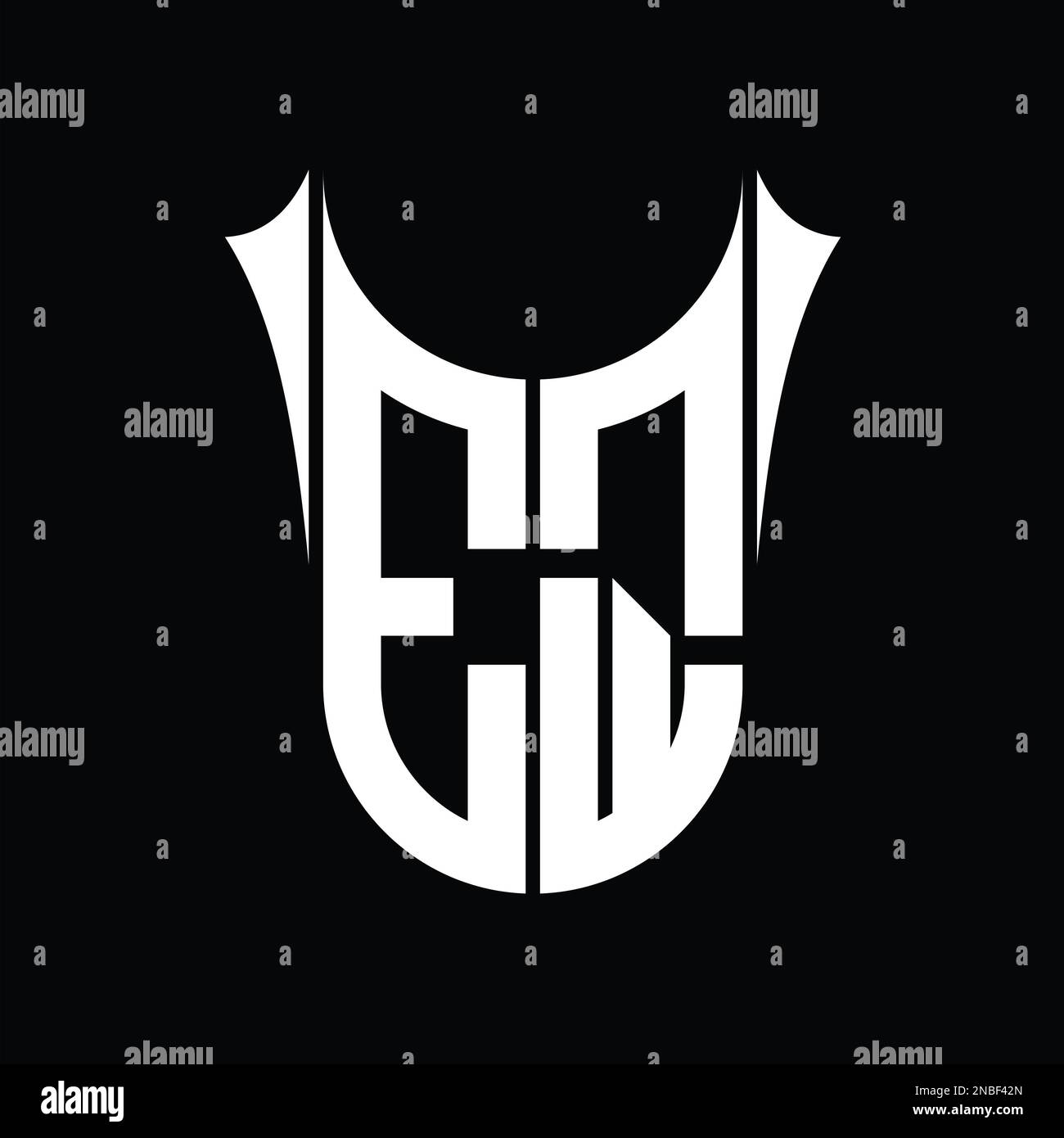 EQ Logo monogram shield sharp half round shape vector images design ...