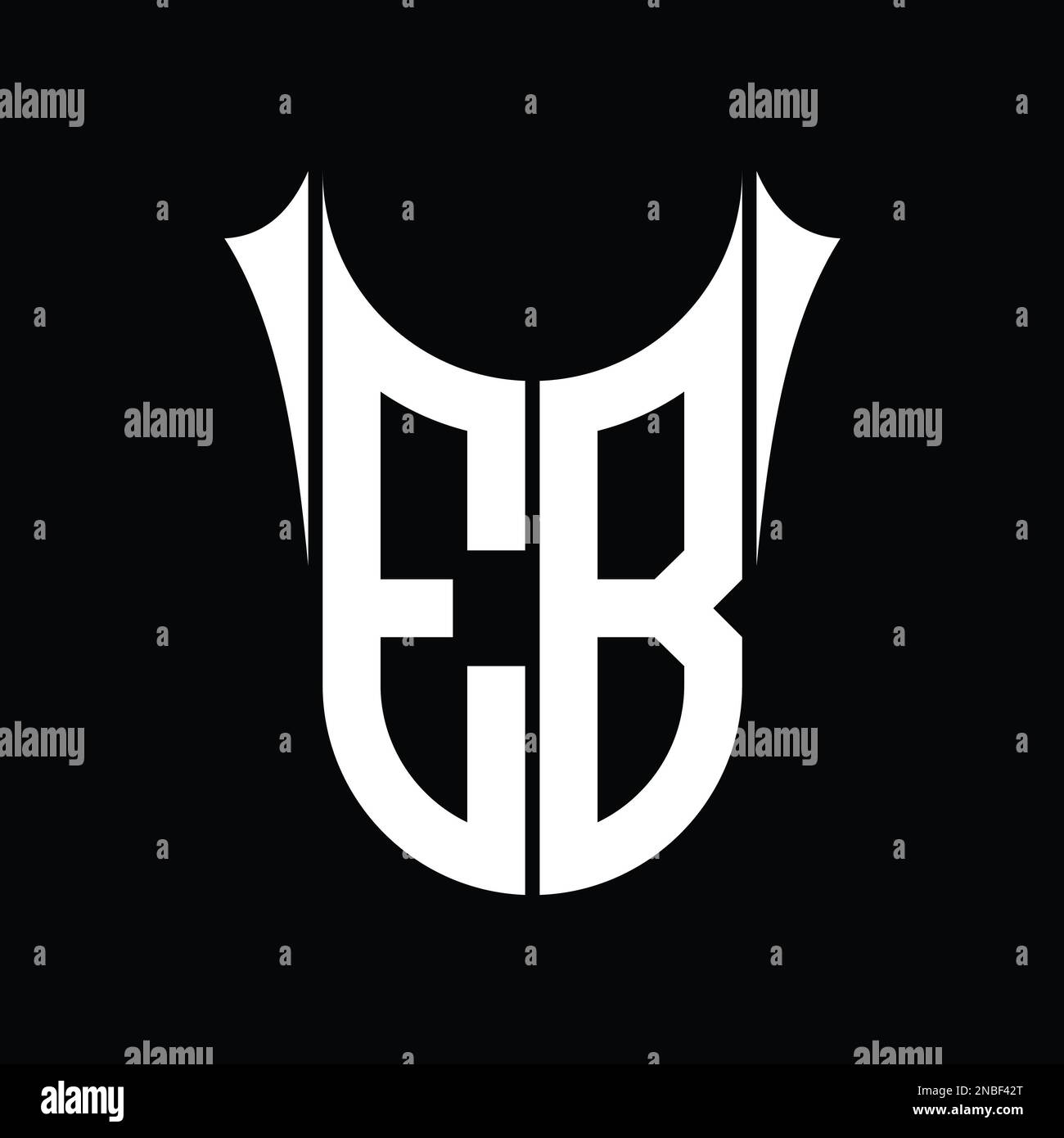 EB Logo monogram shield sharp half round shape vector images design ...