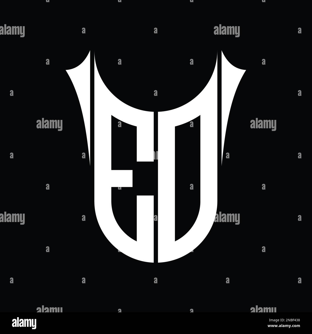 ED Logo monogram shield sharp half round shape vector images design template Stock Photo - Alamy
