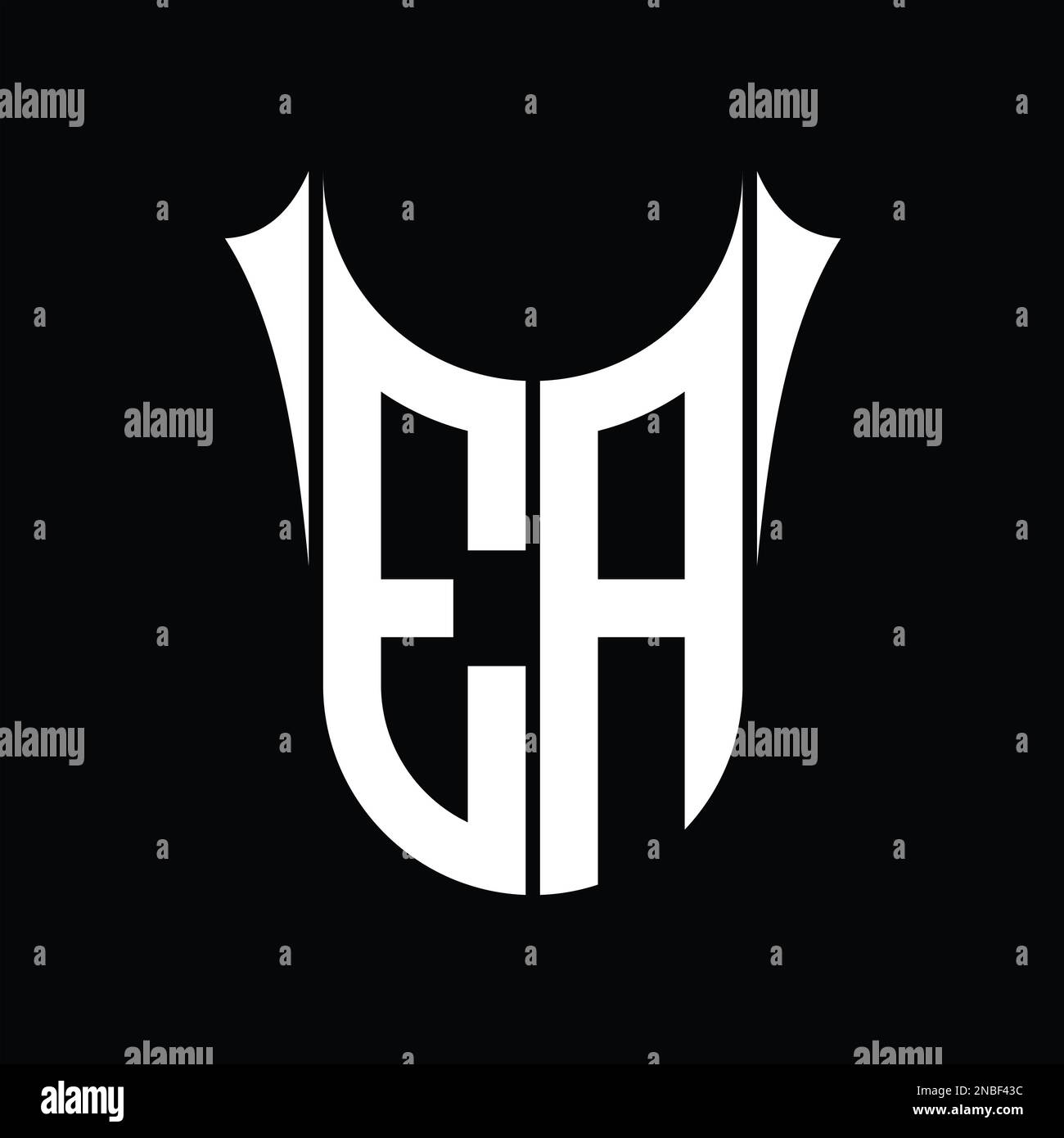 EA Logo monogram shield sharp half round shape vector images design template Stock Photo - Alamy