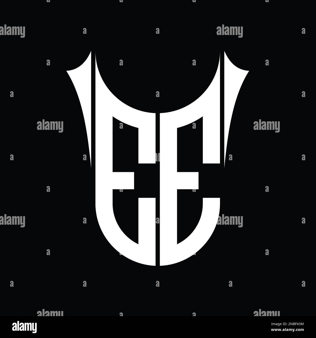 EE Logo monogram shield sharp half round shape vector images design template Stock Photo - Alamy