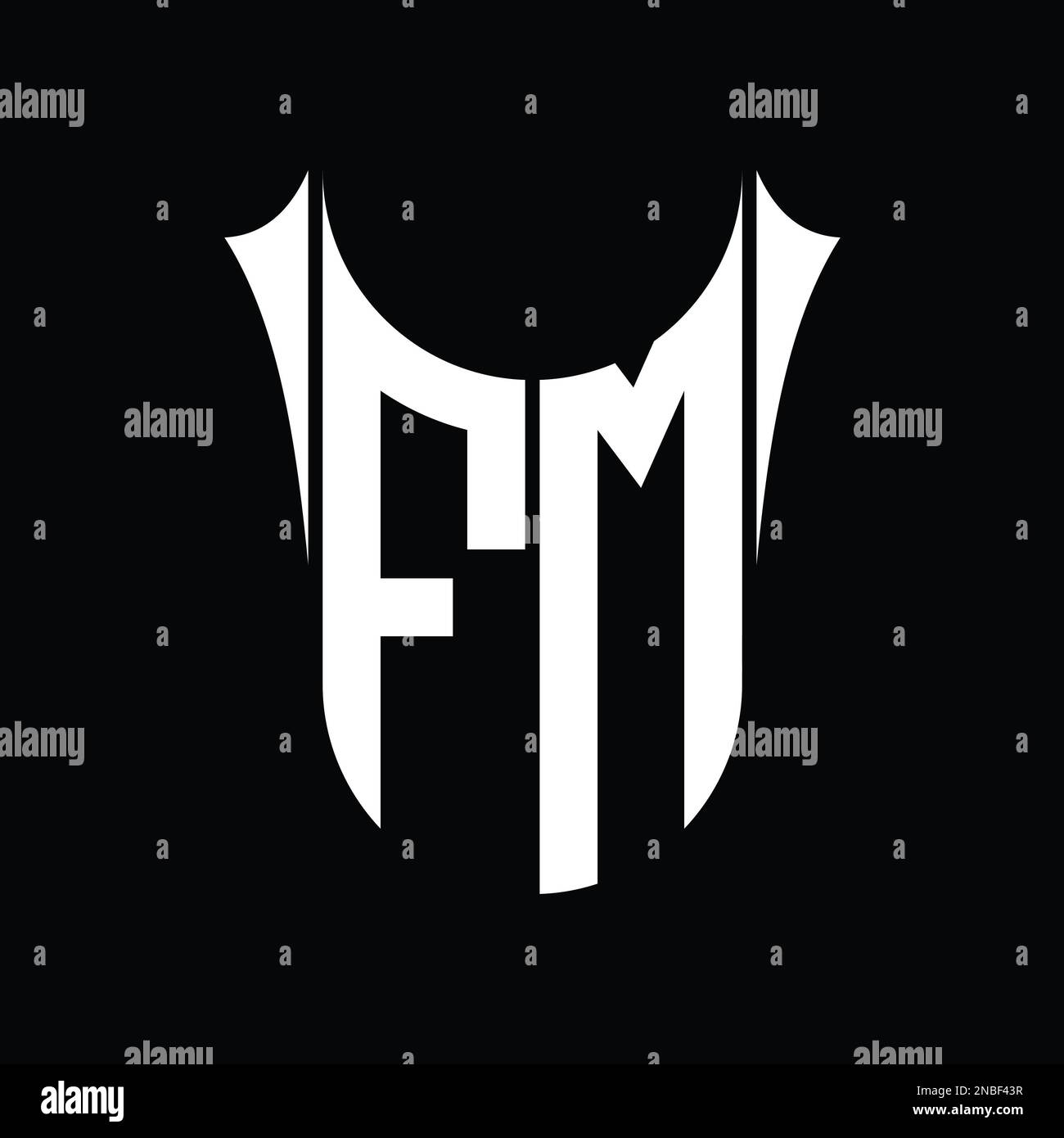 FM Logo monogram shield sharp half round shape vector images design template Stock Photo - Alamy