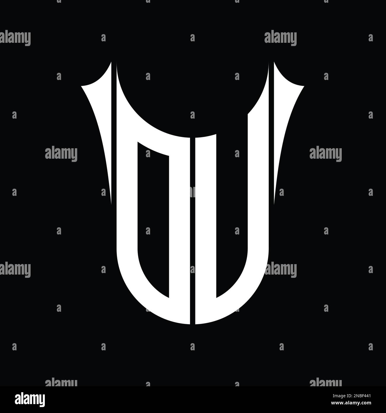 DU Logo monogram shield sharp half round shape vector images design template Stock Photo - Alamy