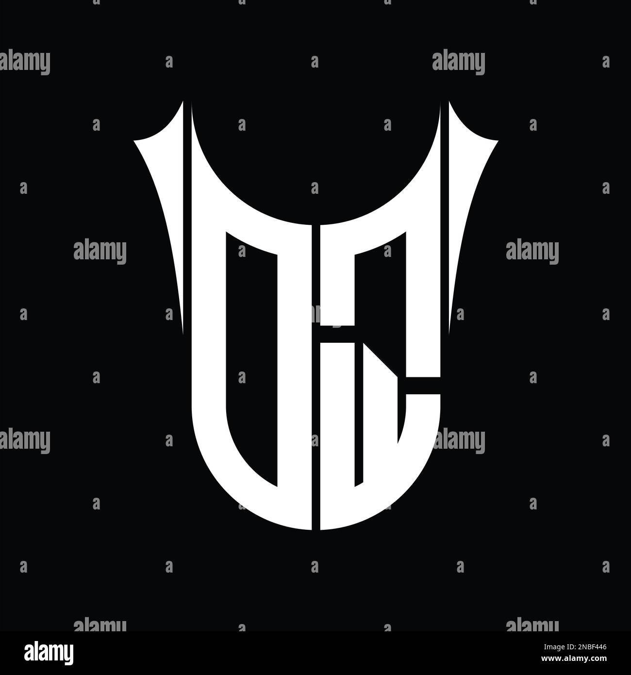 DQ Logo monogram shield sharp half round shape vector images design ...