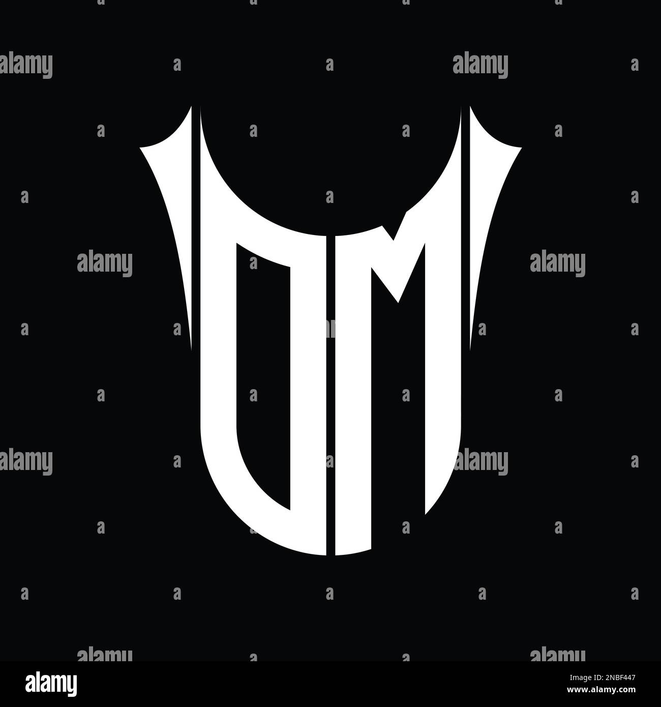 DM Logo monogram shield sharp half round shape vector images design ...