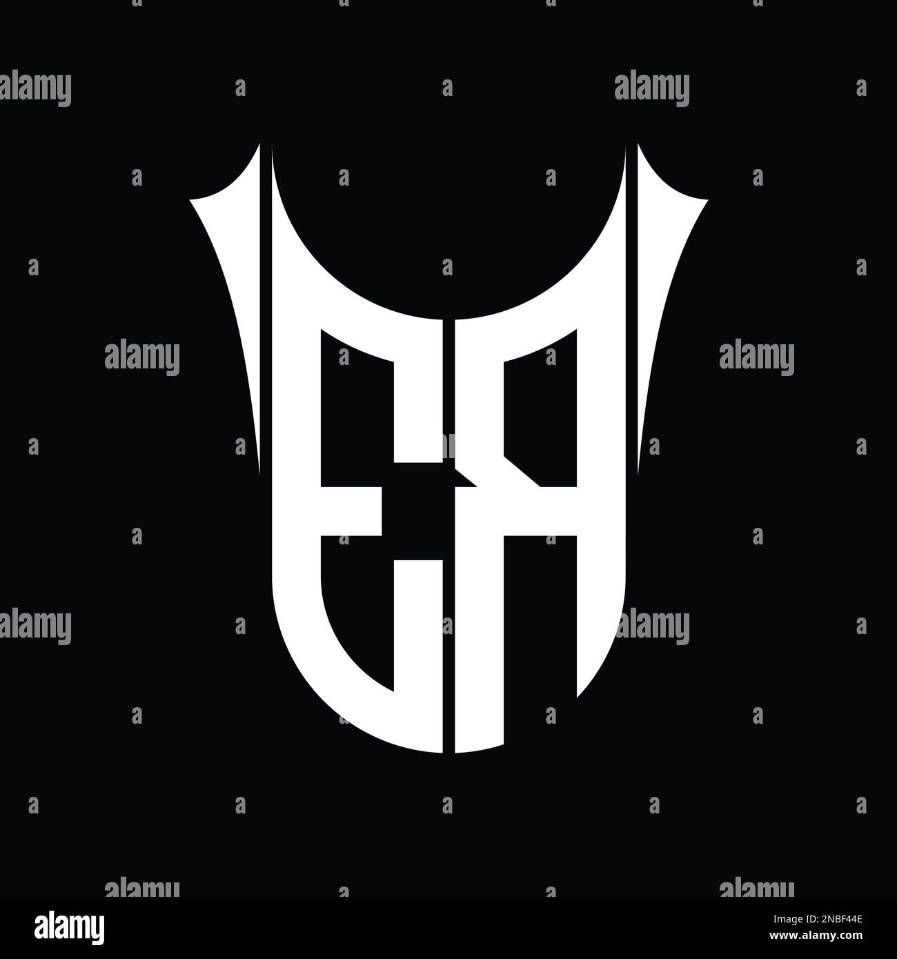 ER Logo monogram shield sharp half round shape vector images design ...