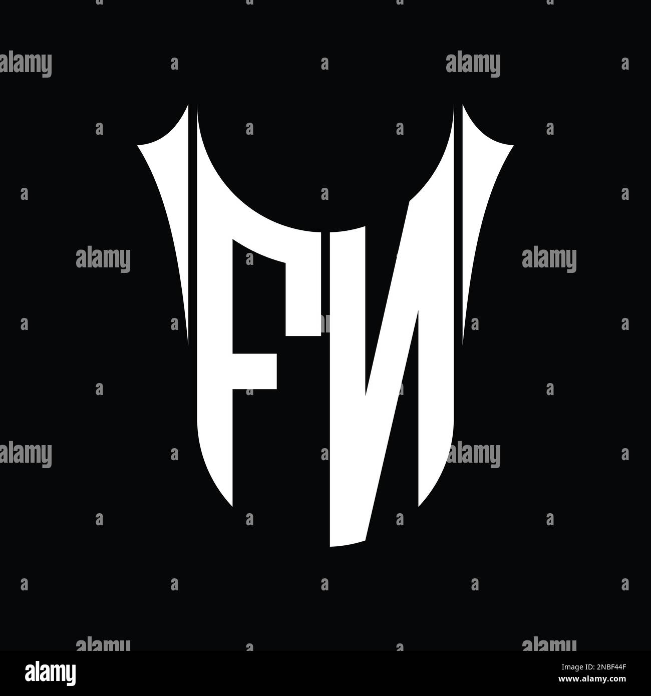 FN Logo monogram shield sharp half round shape vector images design ...