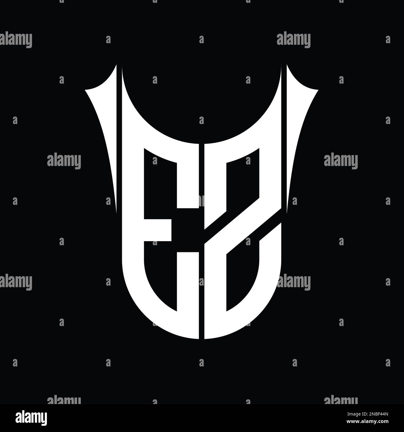 EZ Logo monogram shield sharp half round shape vector images design ...