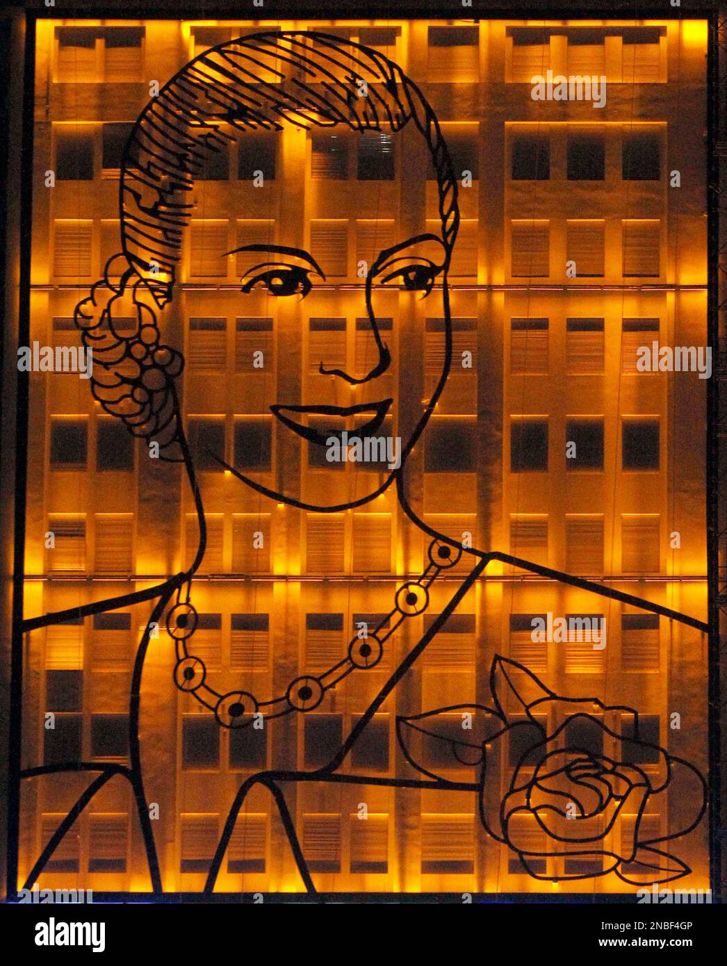 A 15 tons, 31x24 mt. iron portrait of the late Evita Peron, the iconic ...