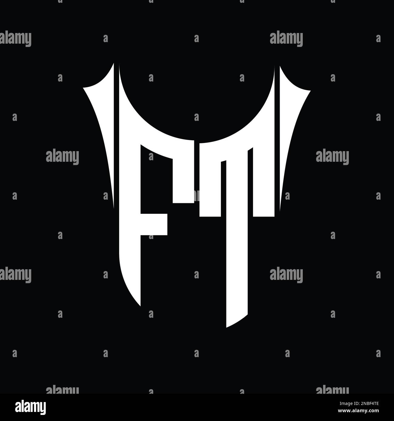 FT Logo monogram shield sharp half round shape vector images design ...