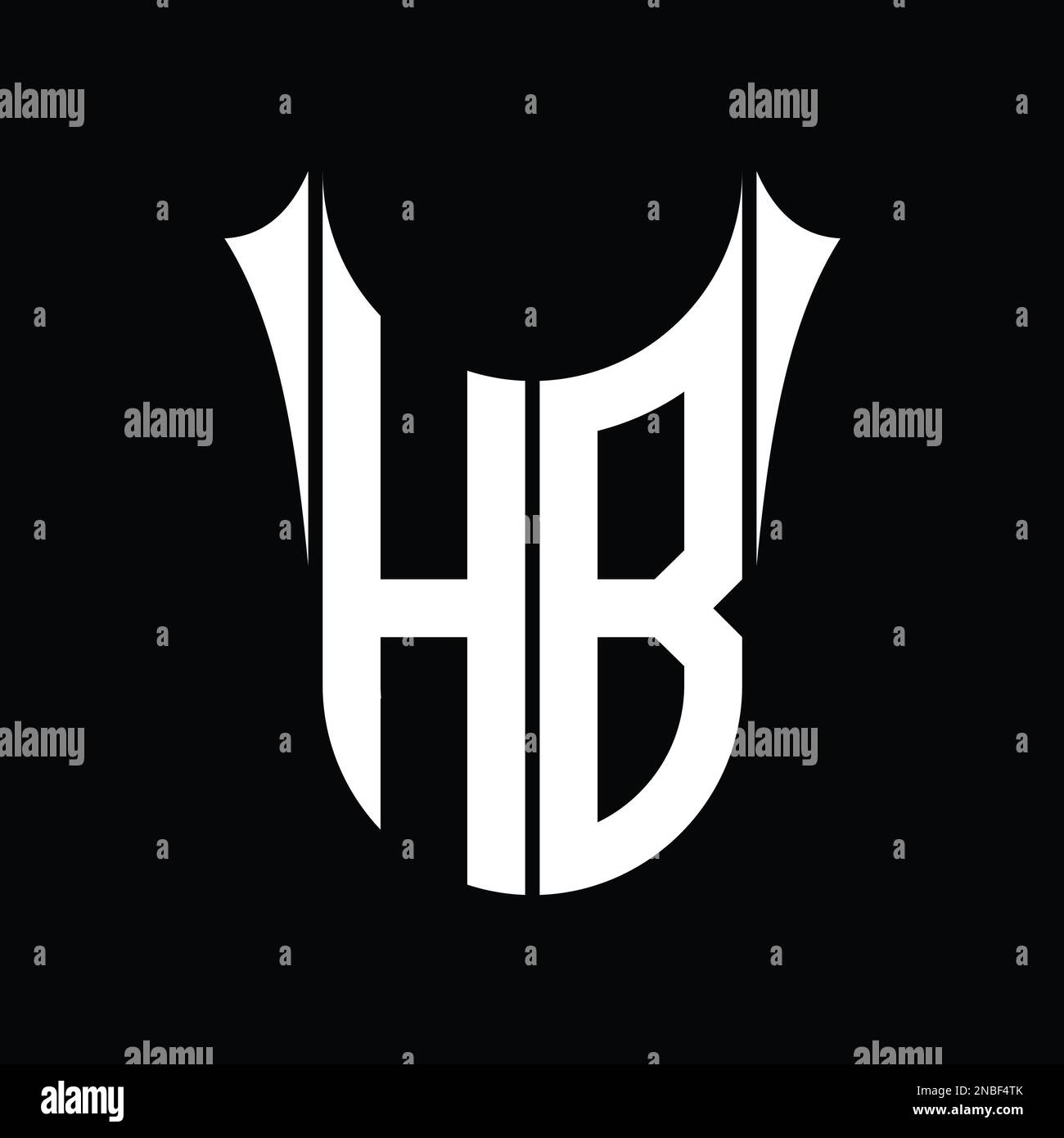 HB Logo monogram shield sharp half round shape vector images design ...