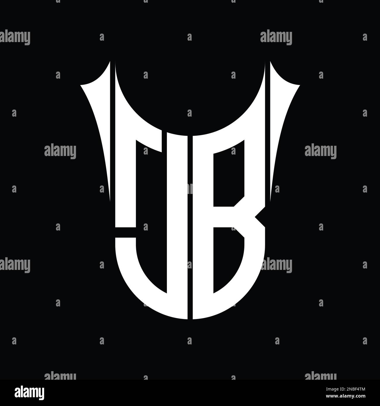 JB Logo monogram shield sharp half round shape vector images design template Stock Photo - Alamy