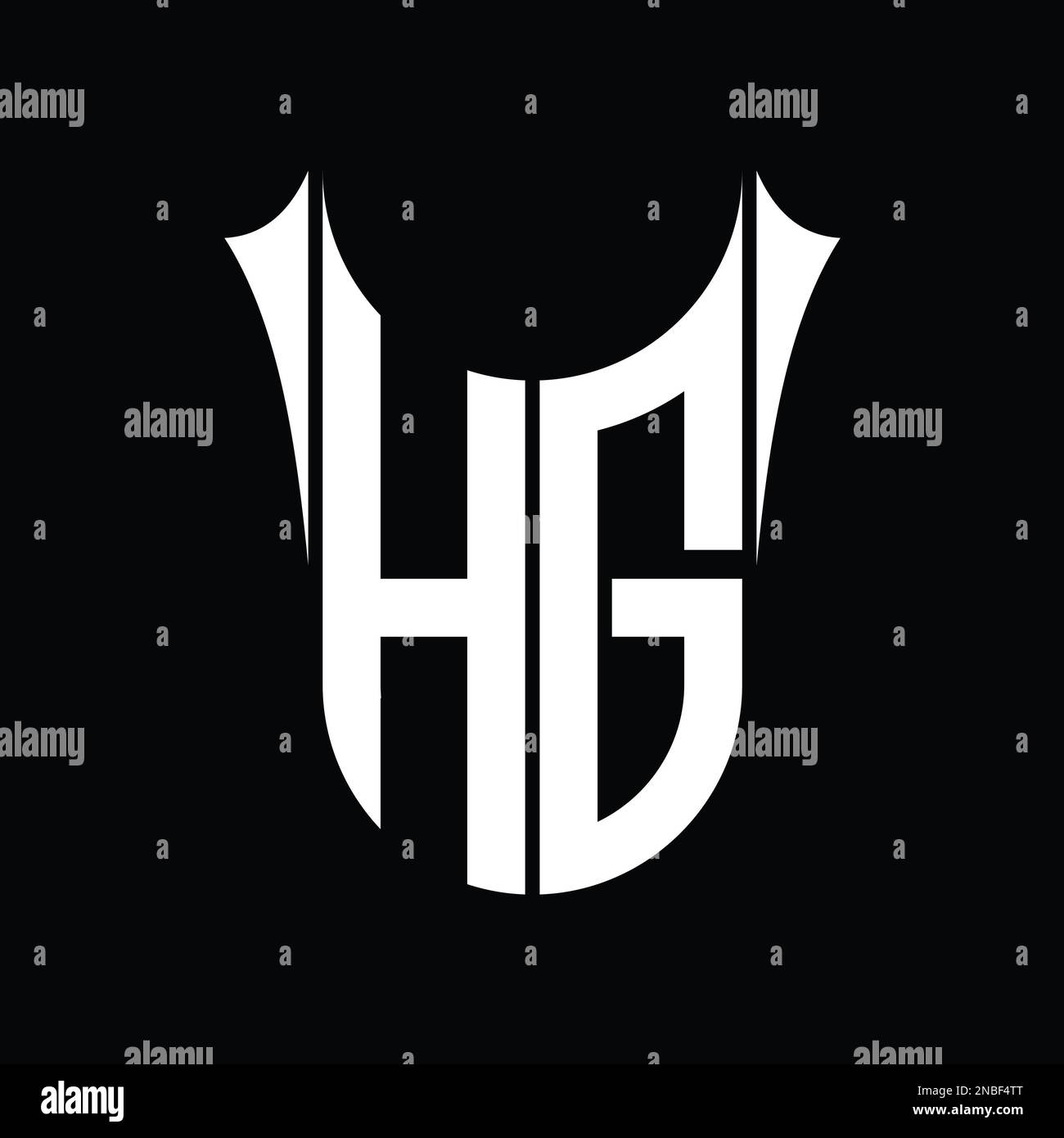 HG Logo monogram shield sharp half round shape vector images design ...