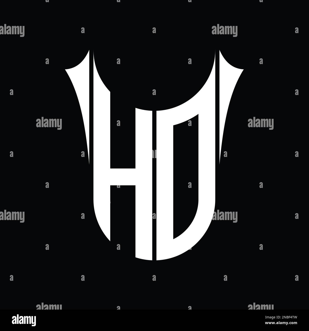 HD Logo monogram shield sharp half round shape vector images design template Stock Photo - Alamy