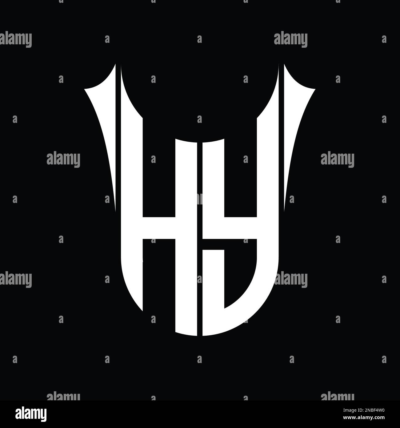 HY Logo monogram shield sharp half round shape vector images design template Stock Photo - Alamy