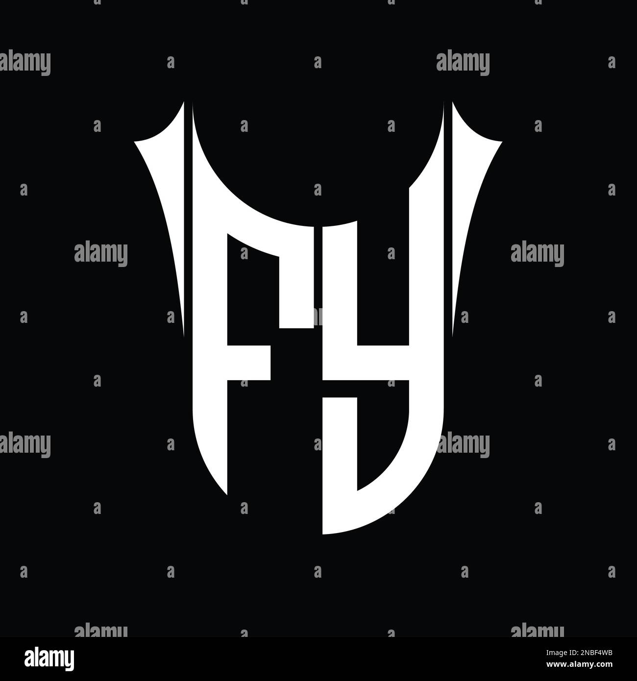 FY Logo monogram shield sharp half round shape vector images design ...