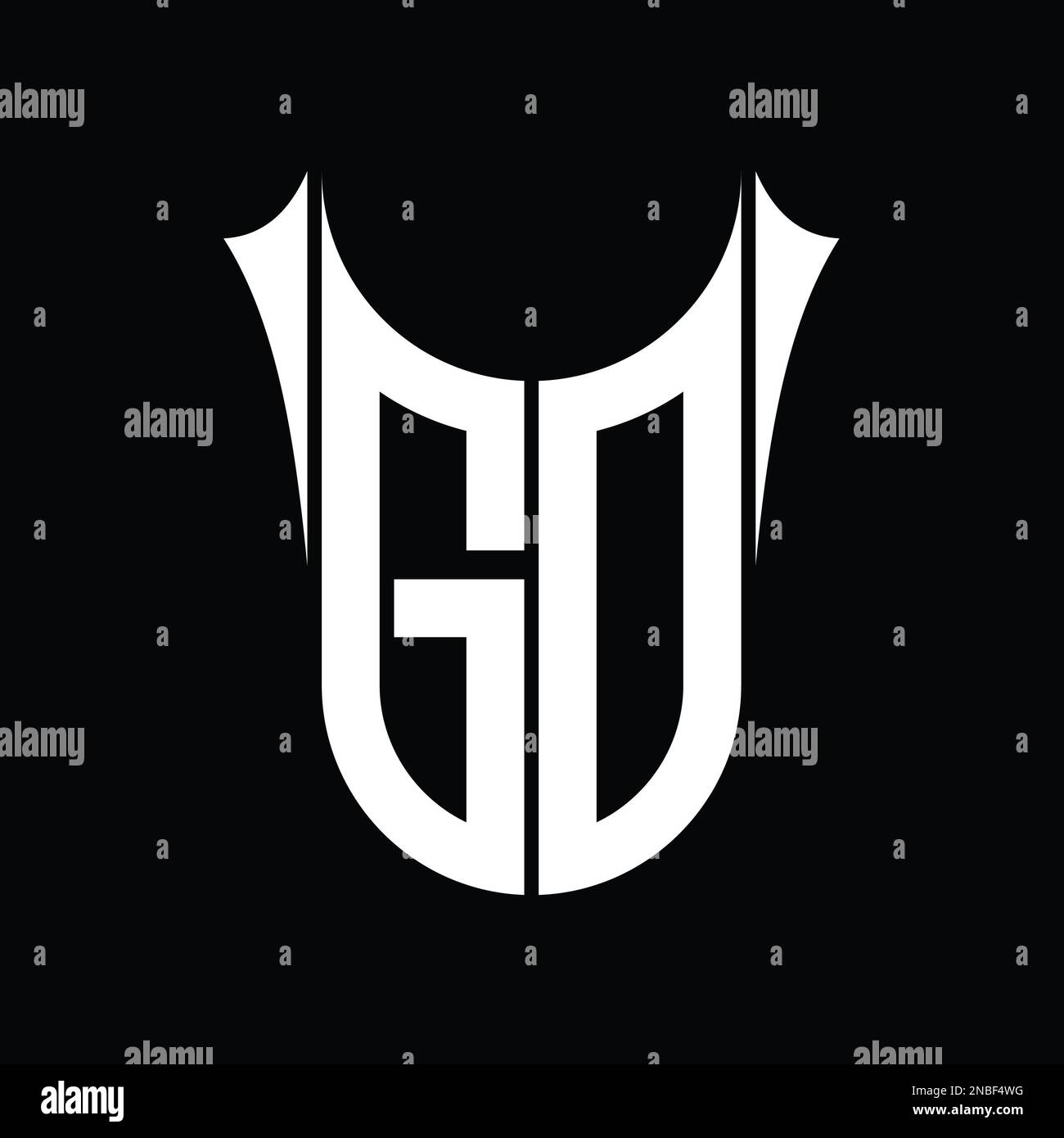 GD Logo monogram shield sharp half round shape vector images design ...