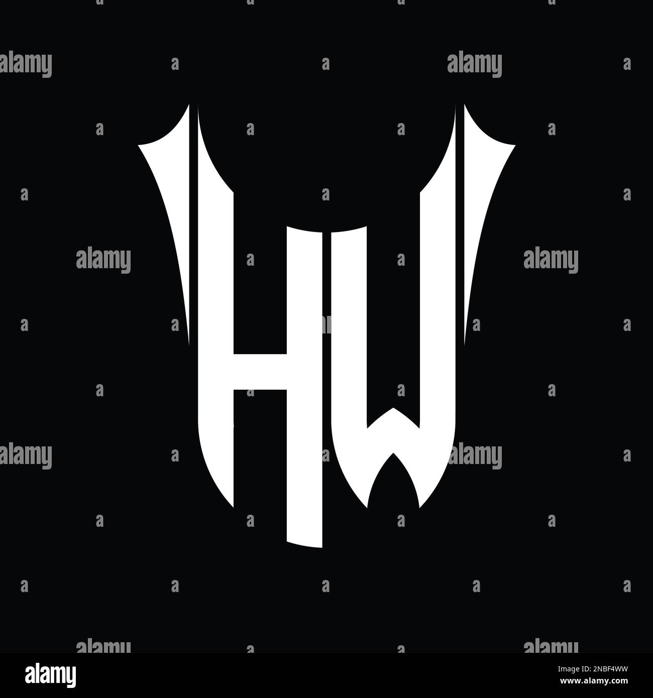 HW Logo monogram shield sharp half round shape vector images design ... HW Logo monogram shield sharp half round shape vector images design ...