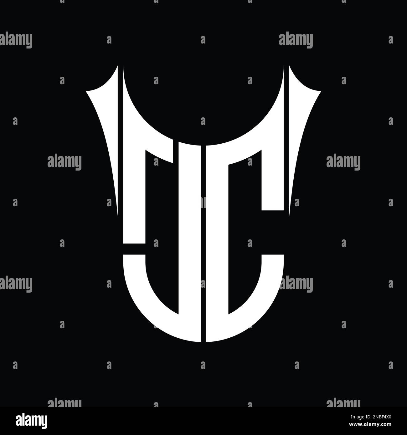 JC Logo monogram shield sharp half round shape vector images design template Stock Photo - Alamy