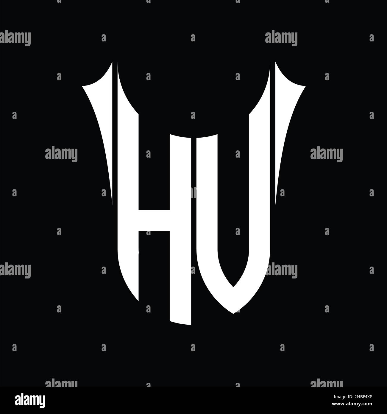 HV Logo monogram shield sharp half round shape vector images design ...