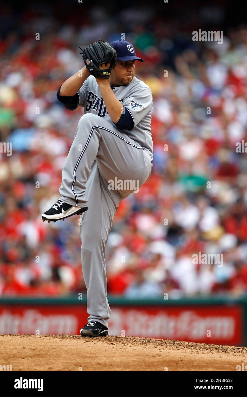 San Diego Padres' Aaron Harang pitches during a baseball game against ...