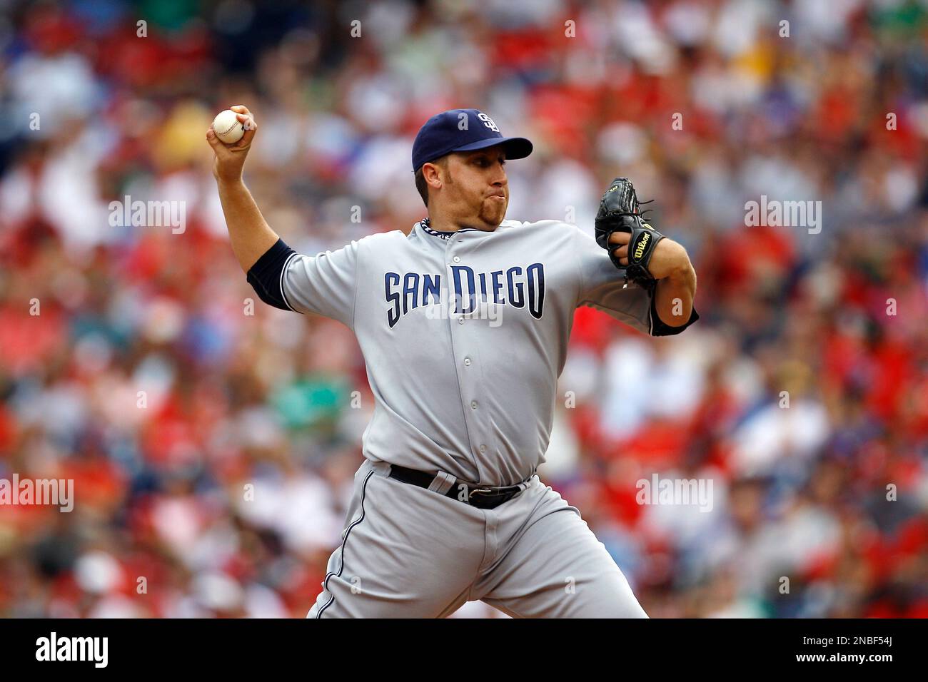 San Diego Padres' Aaron Harang pitches during a baseball game against ...