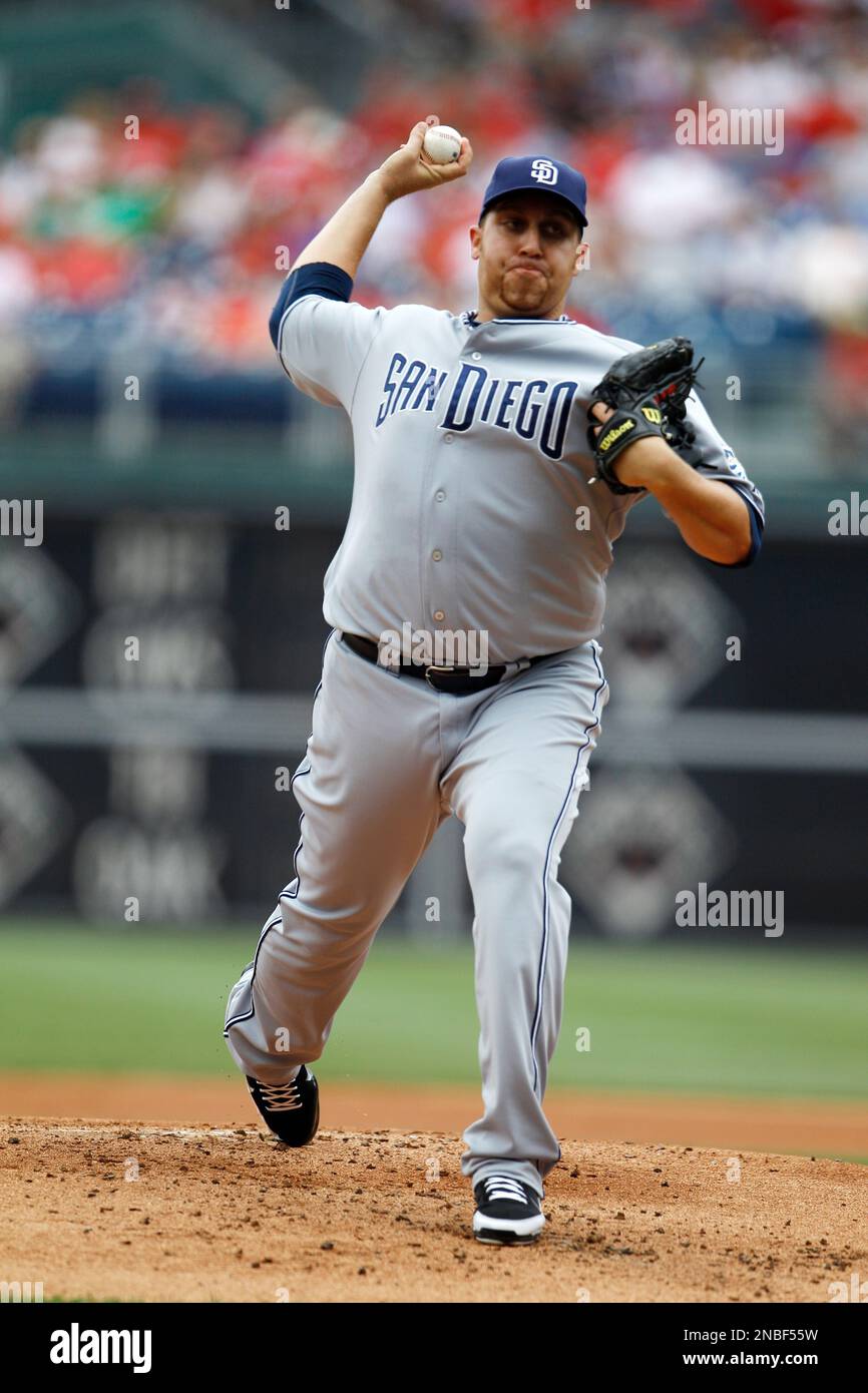San Diego Padres' Aaron Harang pitches during a baseball game against ...