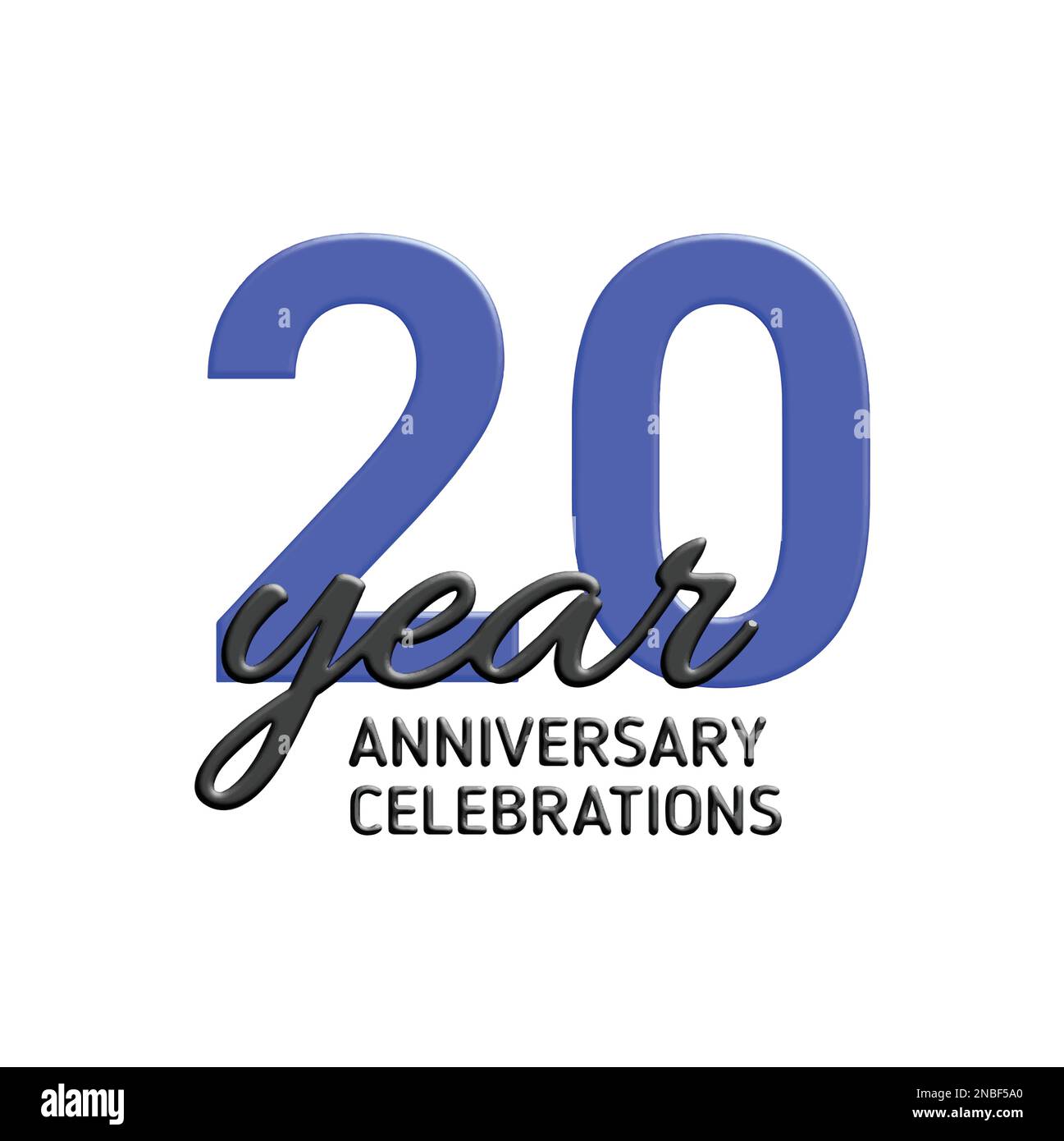 20th anniversary celebration logo design. Vector festive illustration ...
