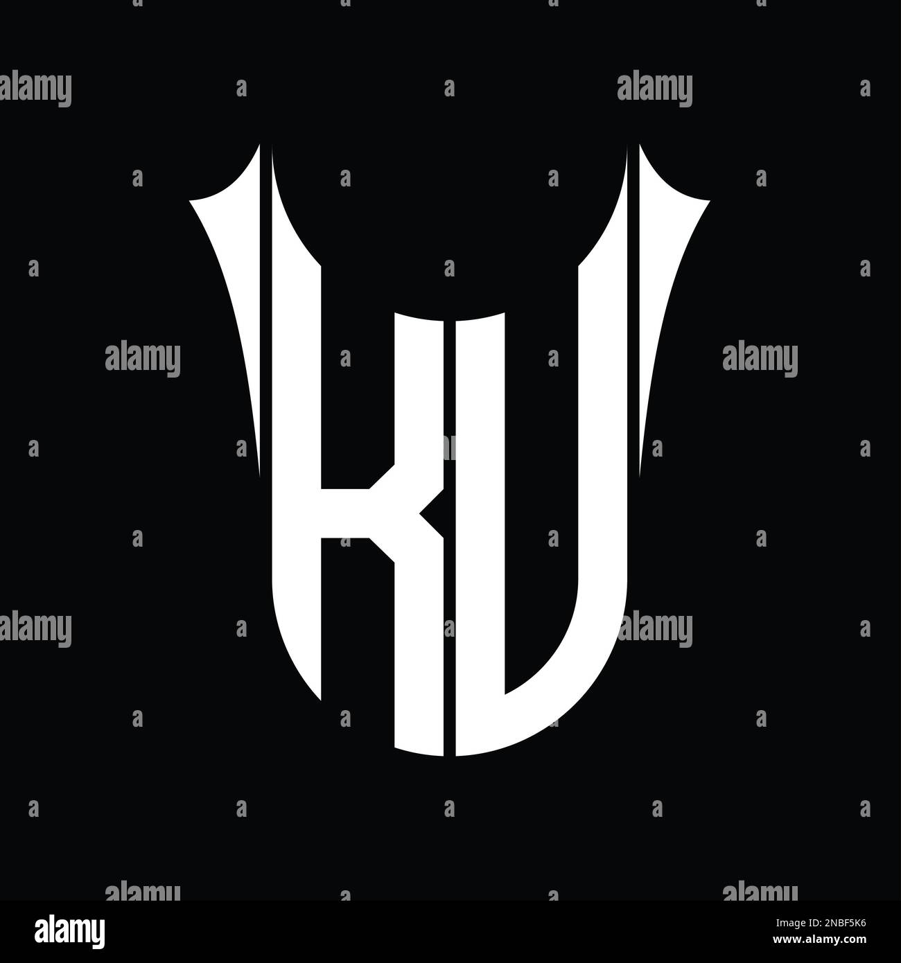 KU Logo monogram shield sharp half round shape vector images design template Stock Photo - Alamy