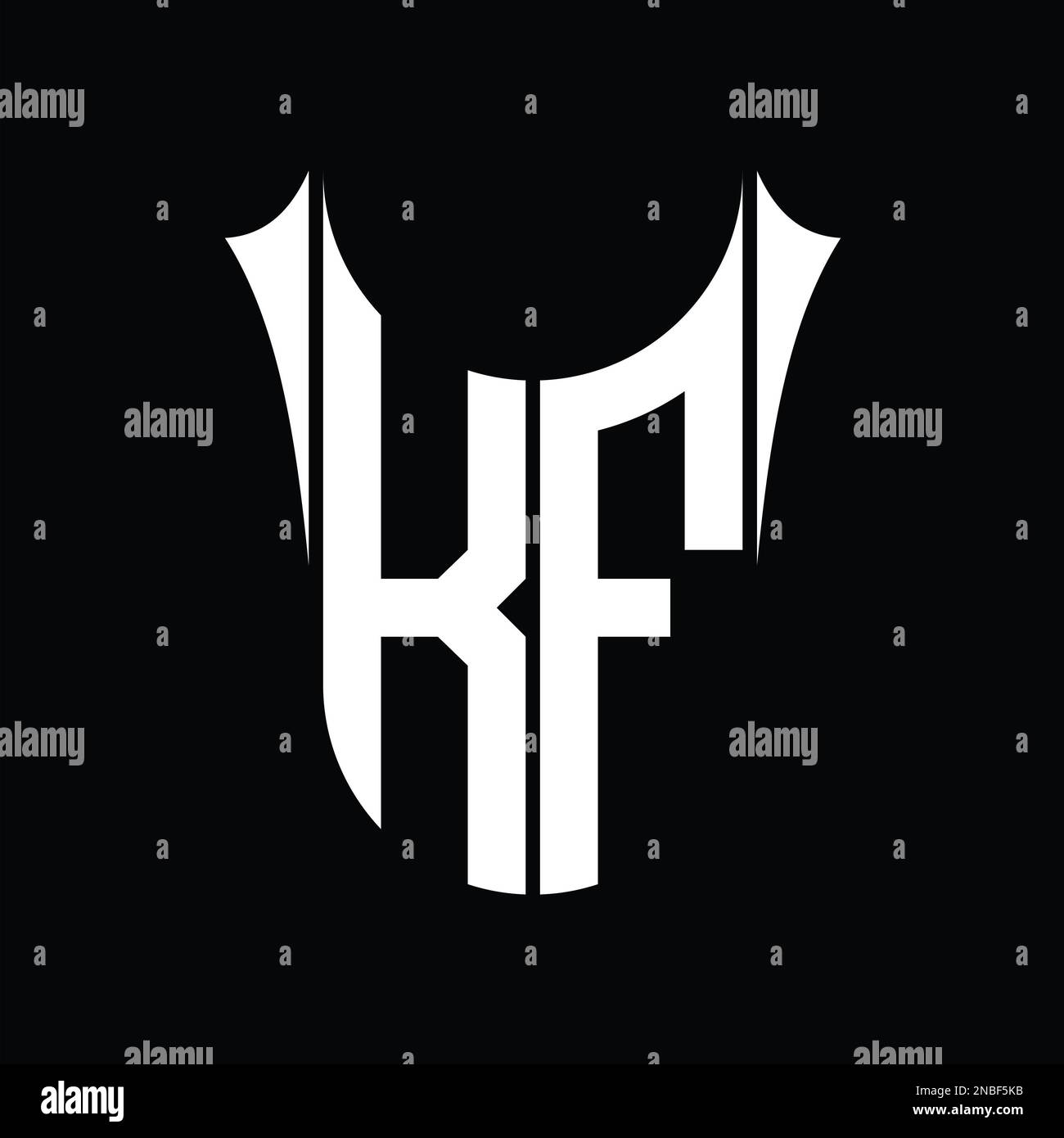 KF Logo monogram shield sharp half round shape vector images design ...