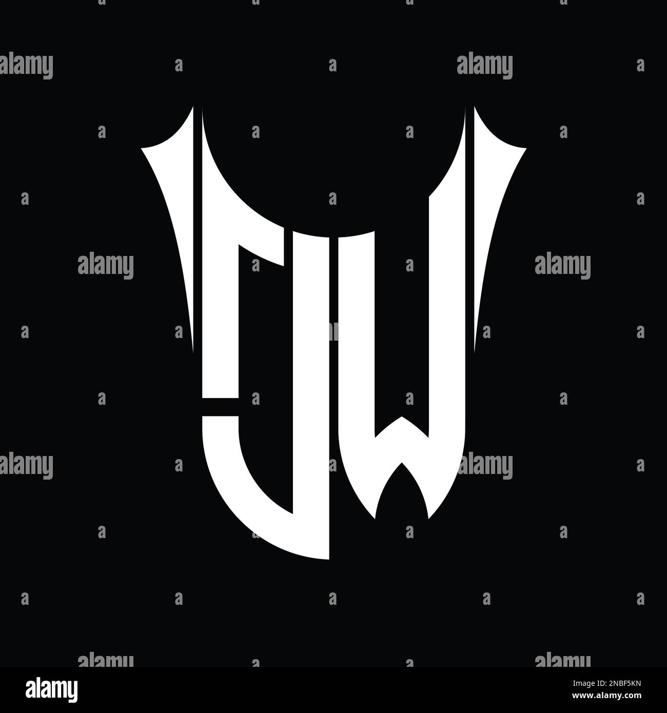 JW Logo monogram shield sharp half round shape vector images design ...