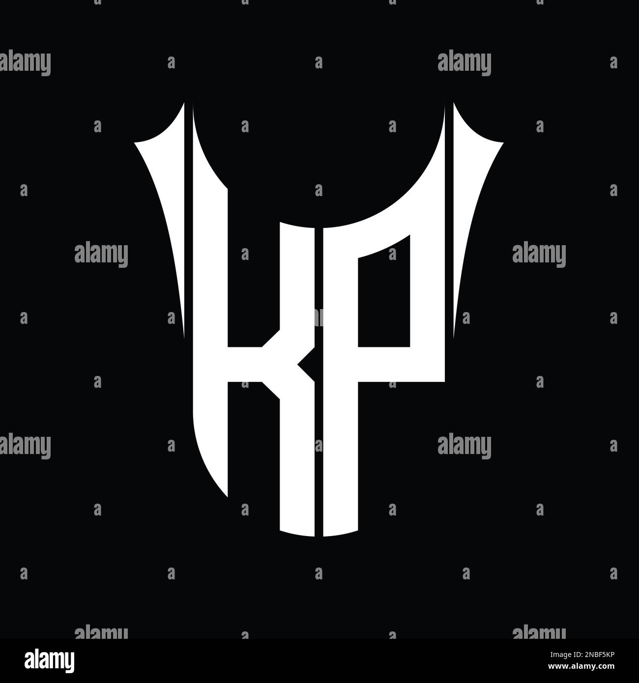 KP Logo monogram shield sharp half round shape vector images design template Stock Photo - Alamy