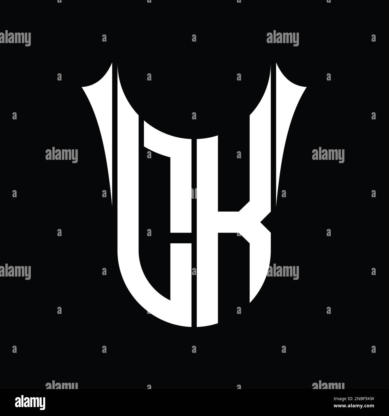 LK Logo monogram shield sharp half round shape vector images design ...