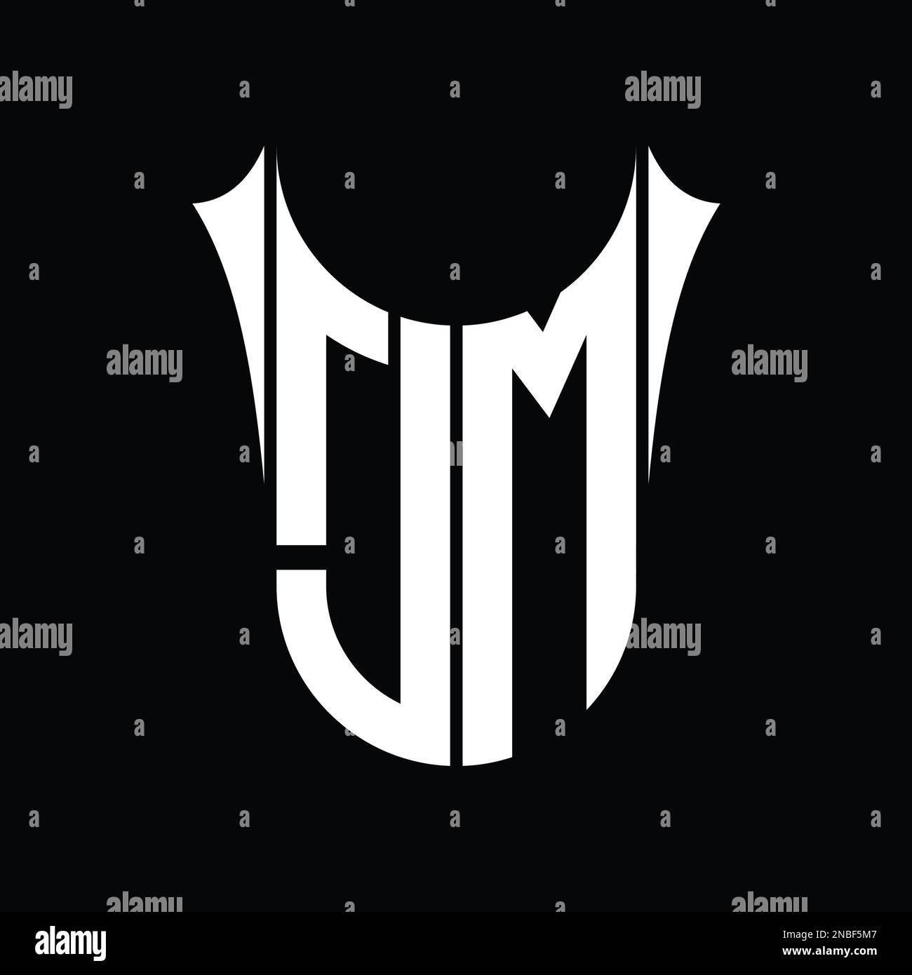 JM Logo monogram shield sharp half round shape vector images design ...