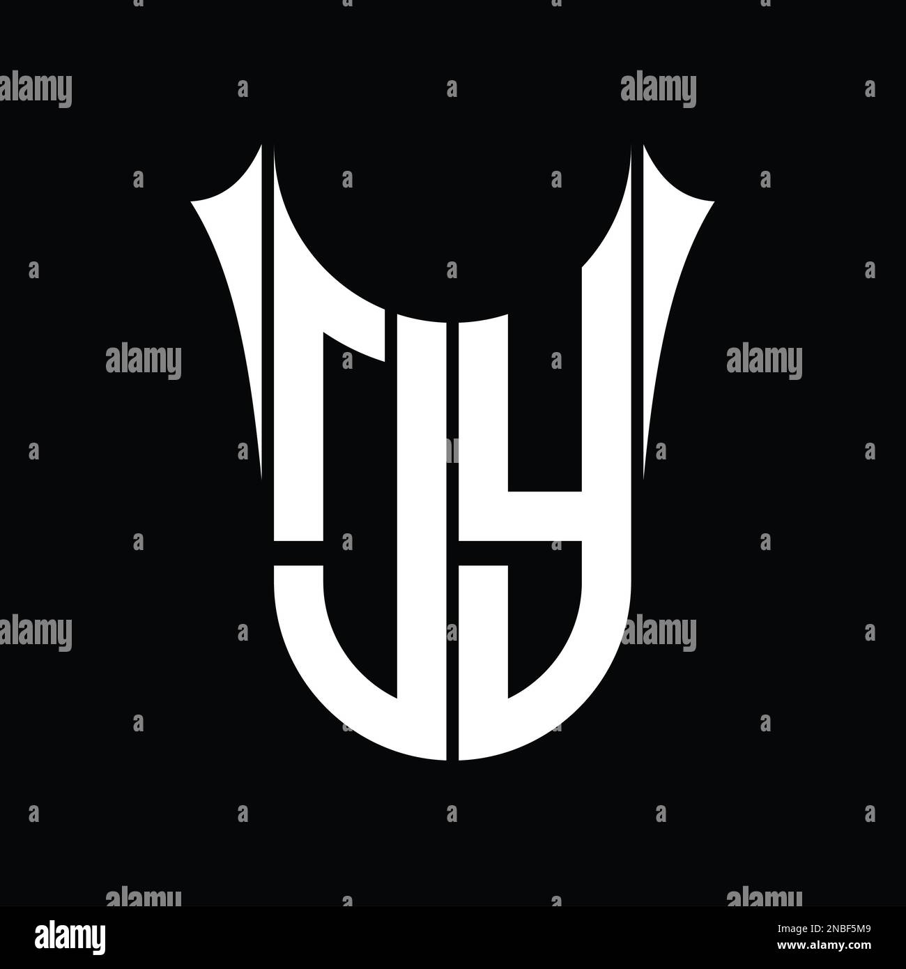 JY Logo monogram shield sharp half round shape vector images design ...