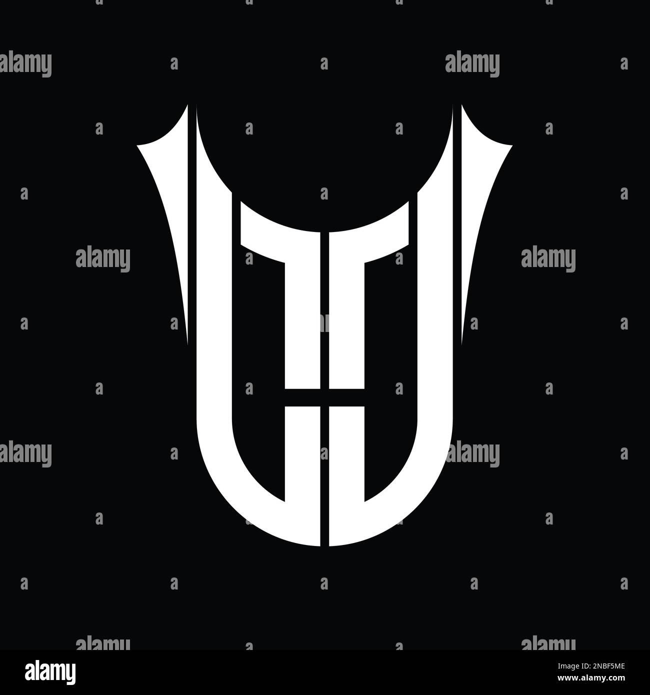 LJ Logo monogram shield sharp half round shape vector images design template Stock Photo - Alamy