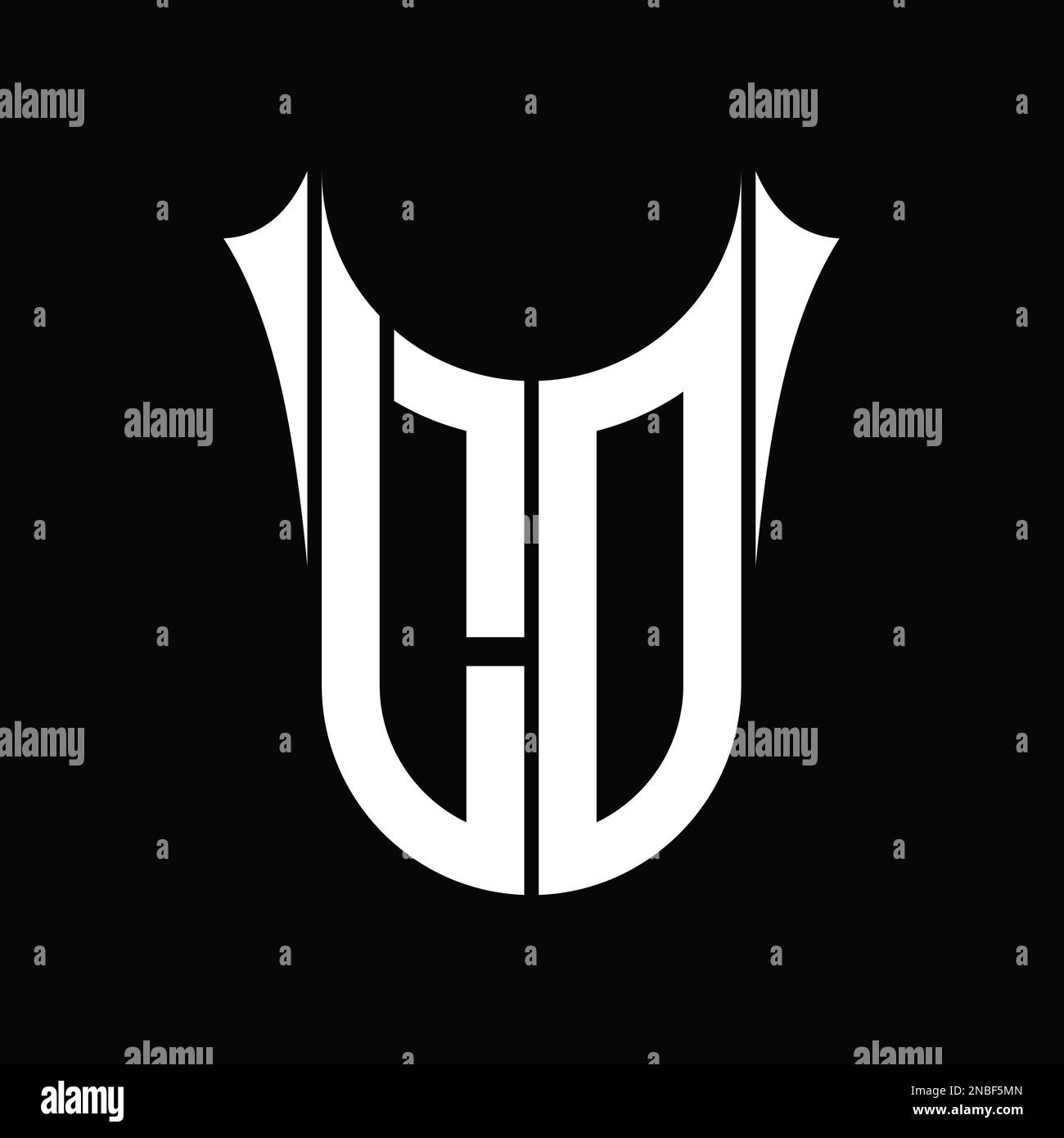 LD Logo monogram shield sharp half round shape vector images design ...