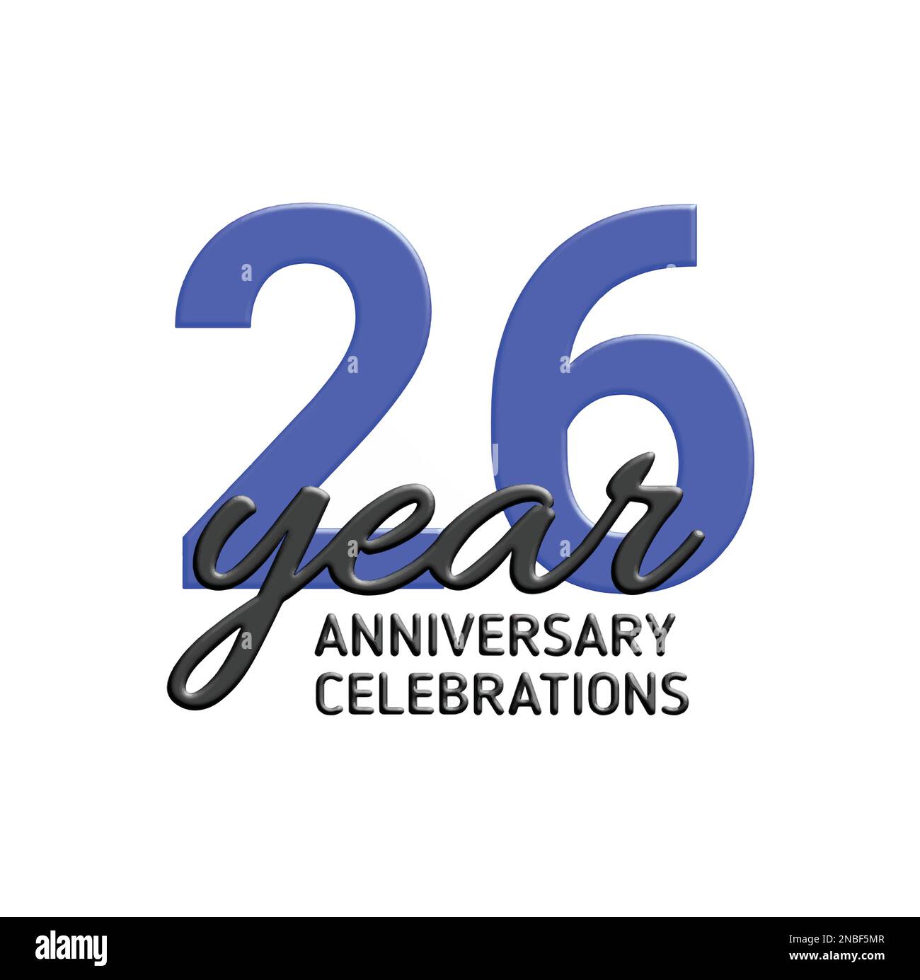 26th anniversary celebration logo design. Vector festive illustration ...