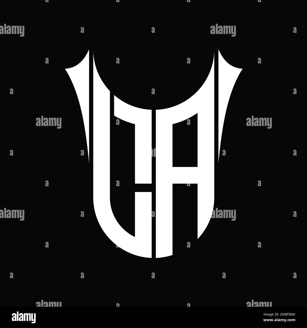 LA Logo monogram shield sharp half round shape vector images design ... LA Logo monogram shield sharp half round shape vector images design ...