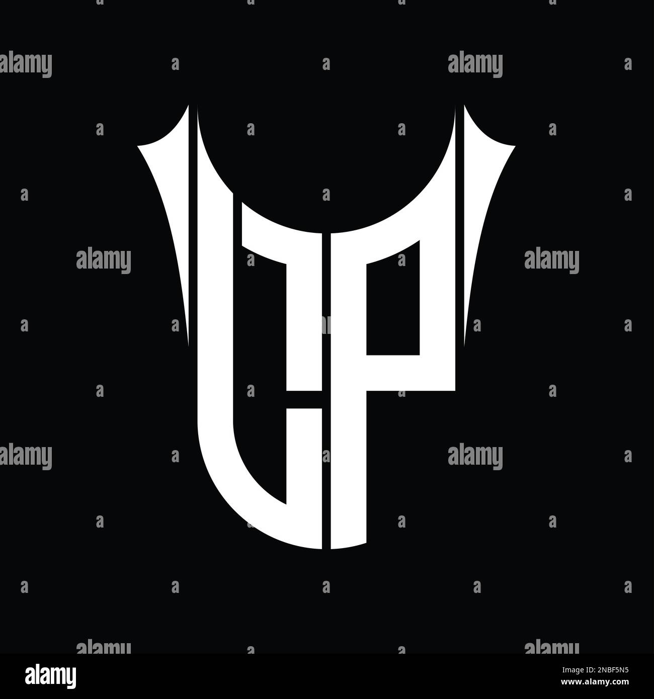 LP Logo monogram shield sharp half round shape vector images design ...